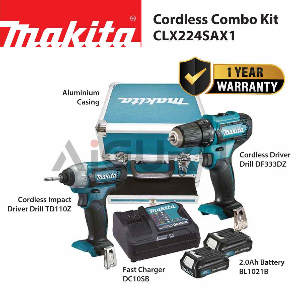 MAKITA CLX224SAX1 Cordless Combo Kit | Aiguru Pte Ltd